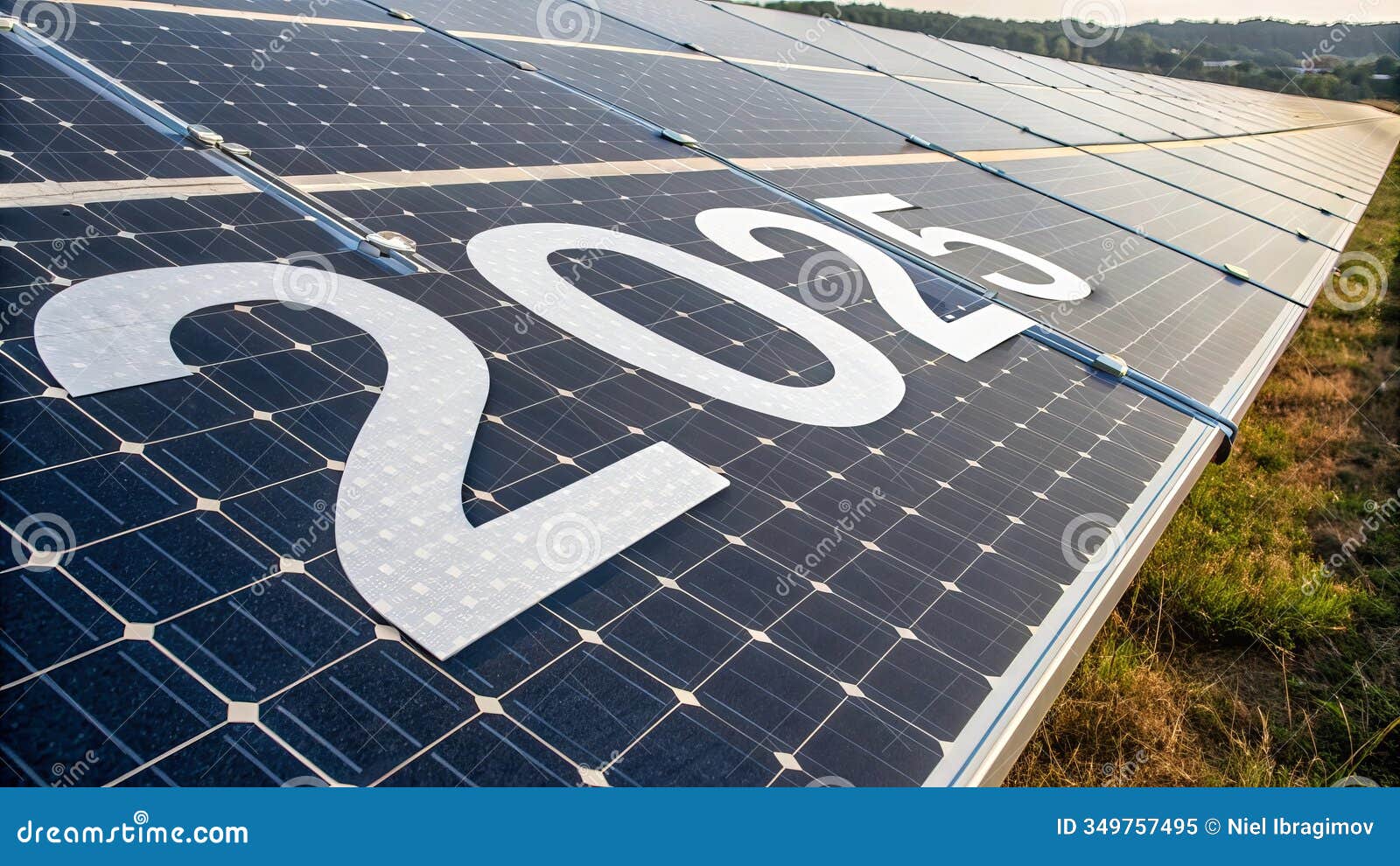 Sustainable Energy Future: Solar Panels with 2025 Ambition Stock Image ...