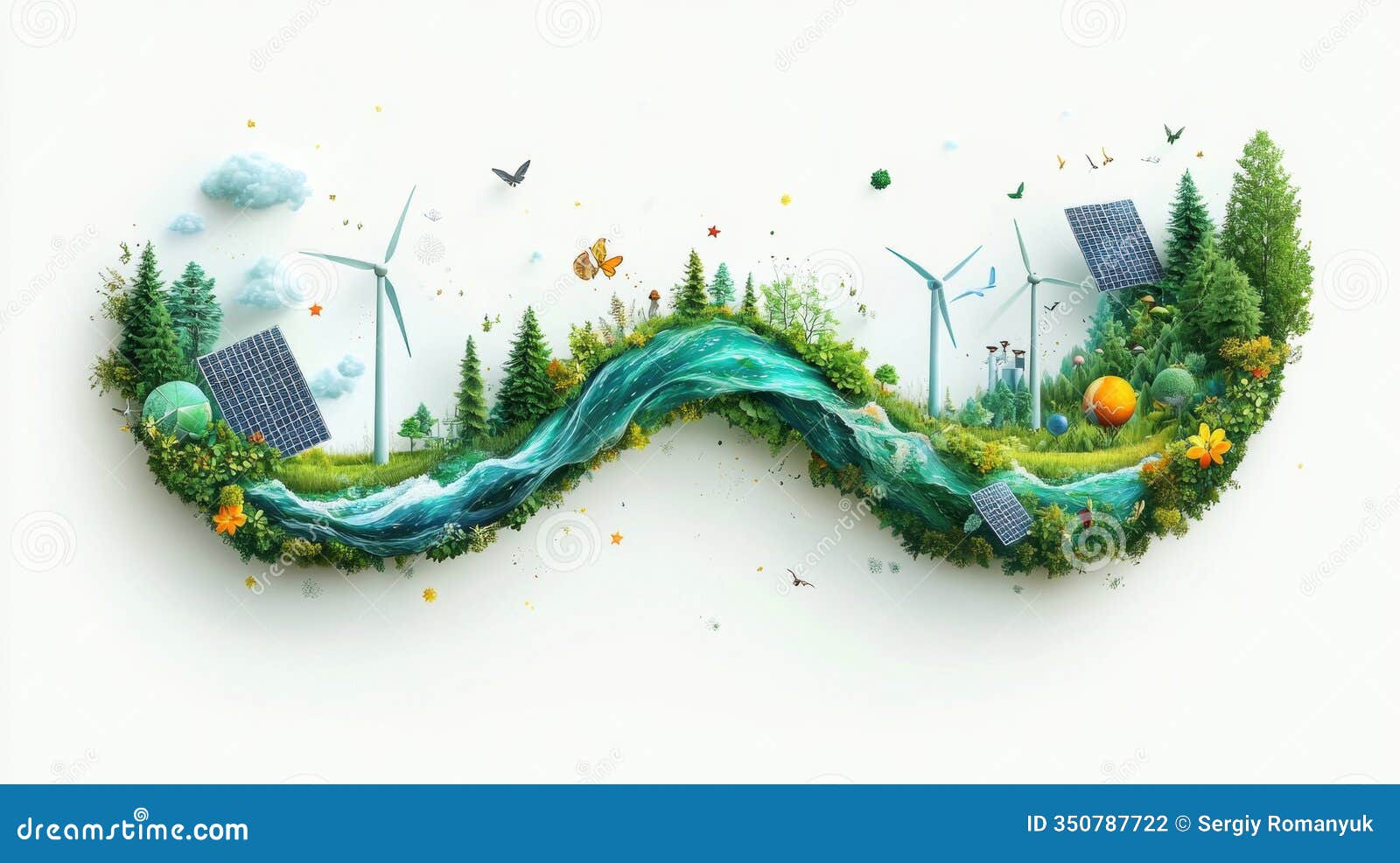 Sustainable Energy Infinity Symbol Representing Harmony between Nature ...