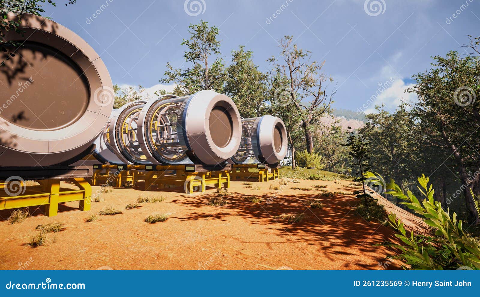 Sustainable Environment and Ecosystem Protection. 3d Rendering of ...