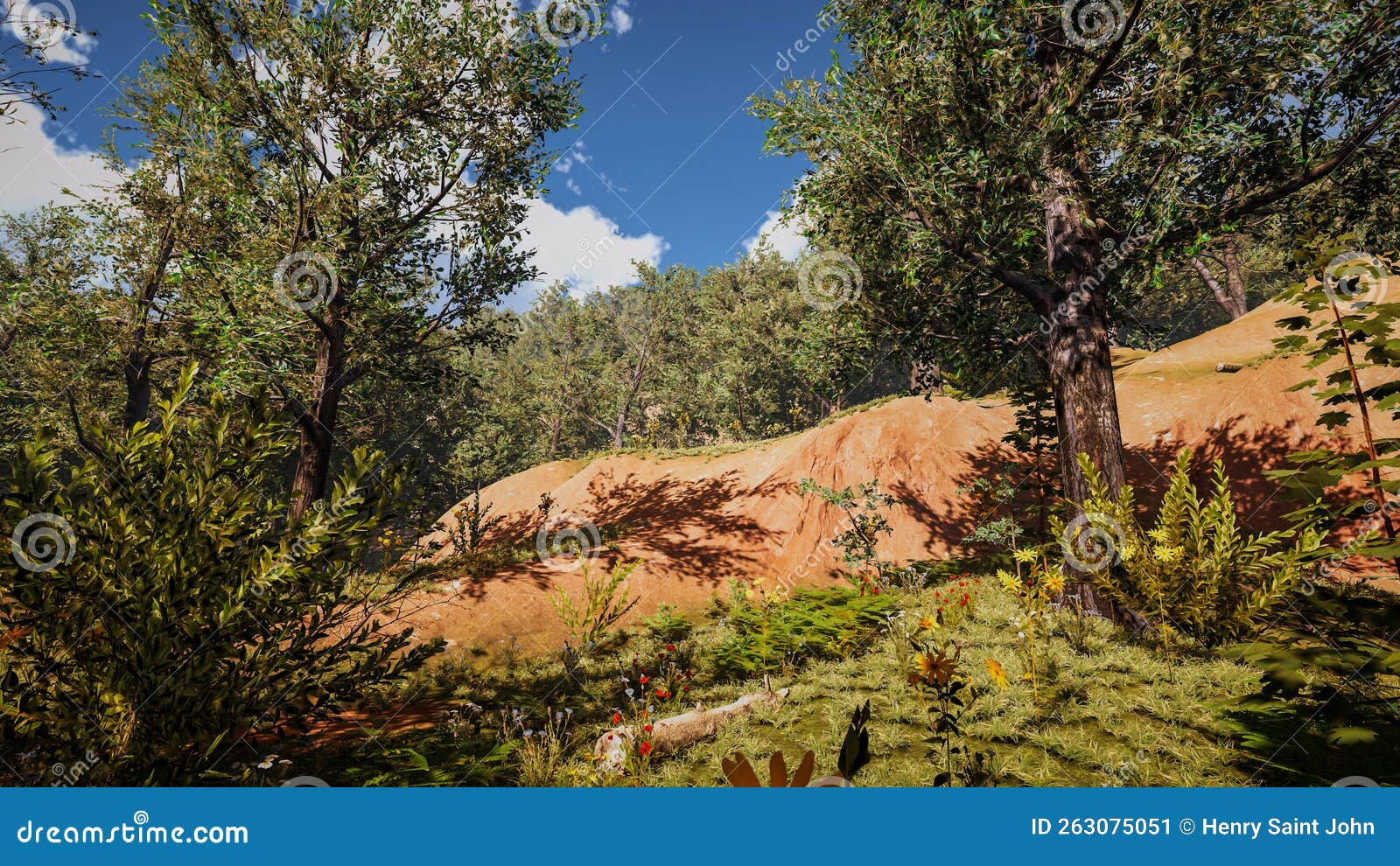 Sustainable Environment and Ecosystem Protection. 3d Rendering of ...