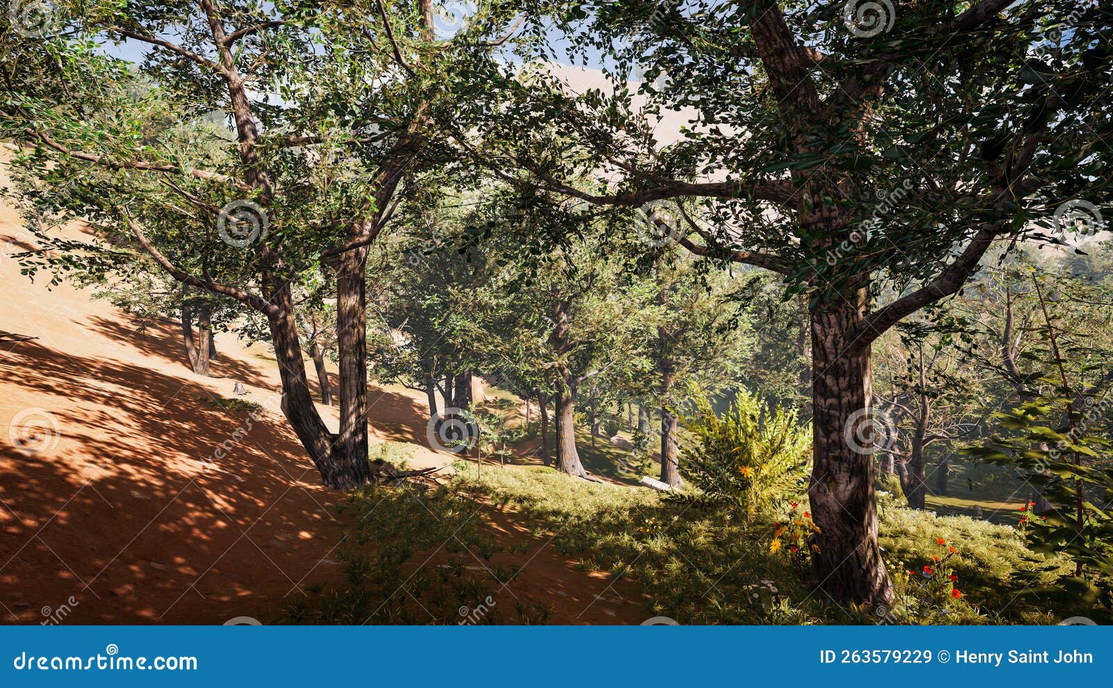 Sustainable Environment and Ecosystem Protection. 3d Rendering of ...