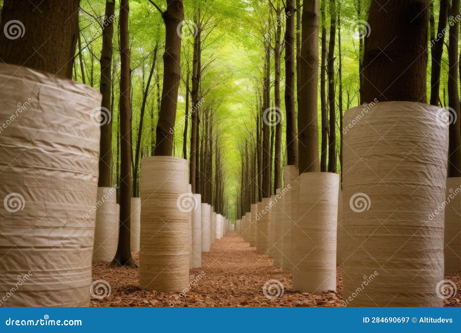 Sustainable Forestry for Paper Production: Young Trees Stock Image ...