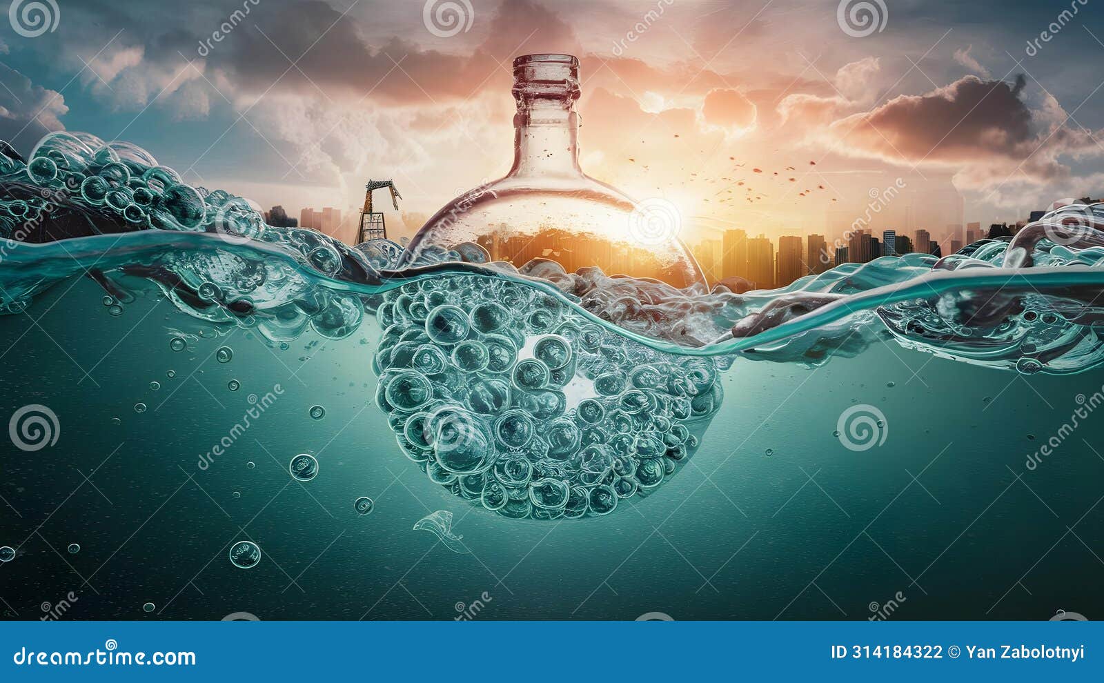 Sustainable Future: Hydrogen Power Merging with Urban Horizon. Concept ...