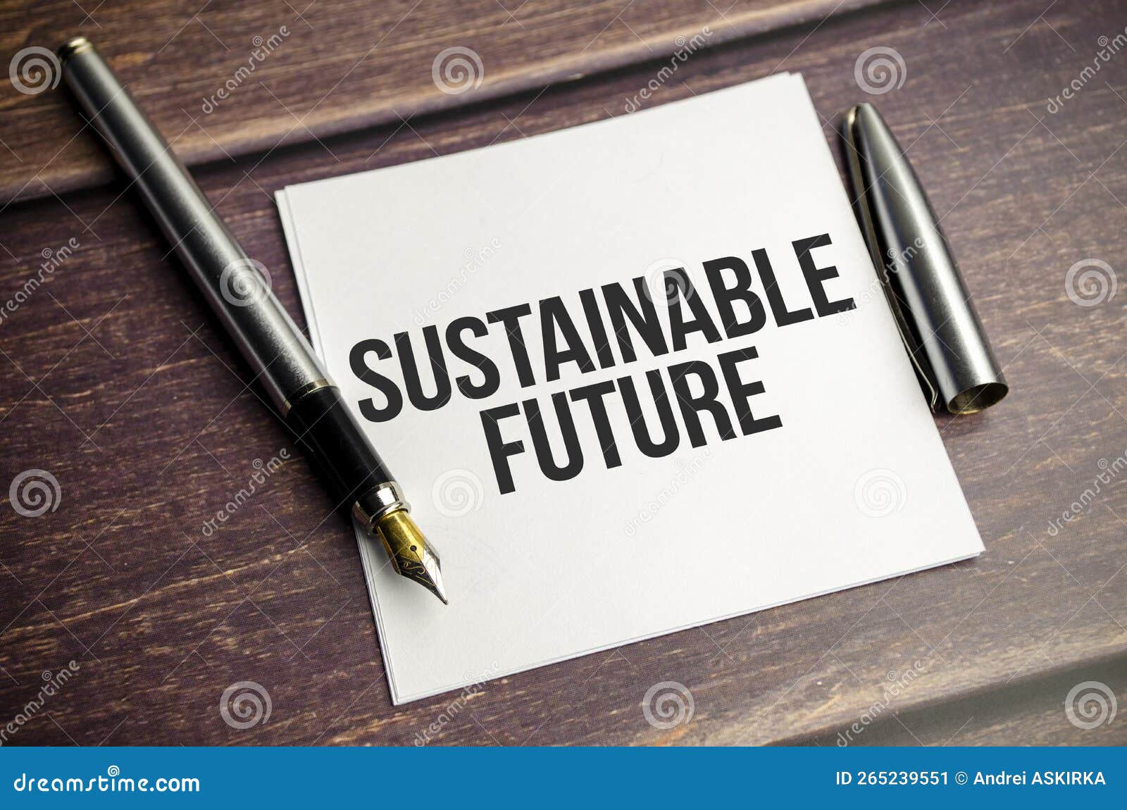 Sustainable Future Words on White Sticker and Pen Stock Image - Image ...