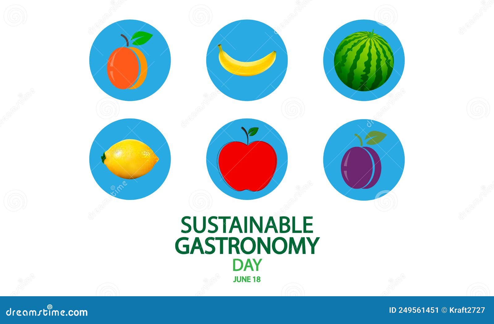 Sustainable Gastronomy Day Fruit Stock Vector - Illustration of ...