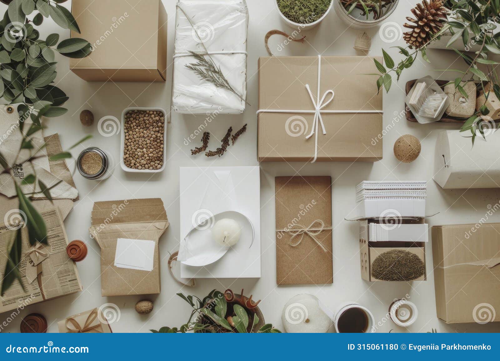 Sustainable Gift Wrapping Ideas with Eco-Friendly Materials Stock Photo ...