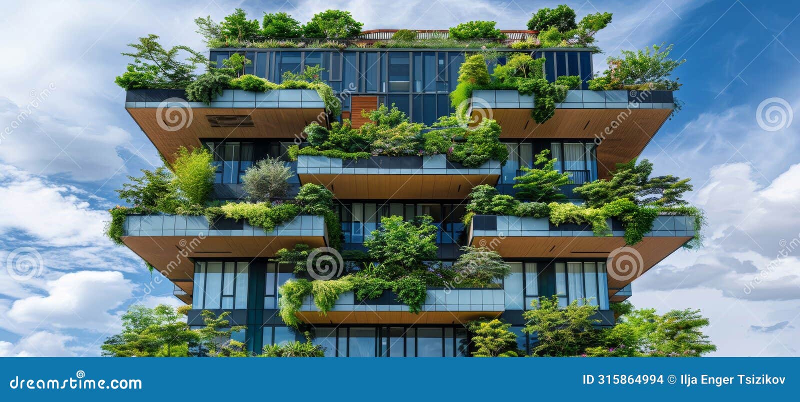 Sustainable Glass Office Building With Tree In Eco Conscious Urban Setting For Carbon Reduction ...