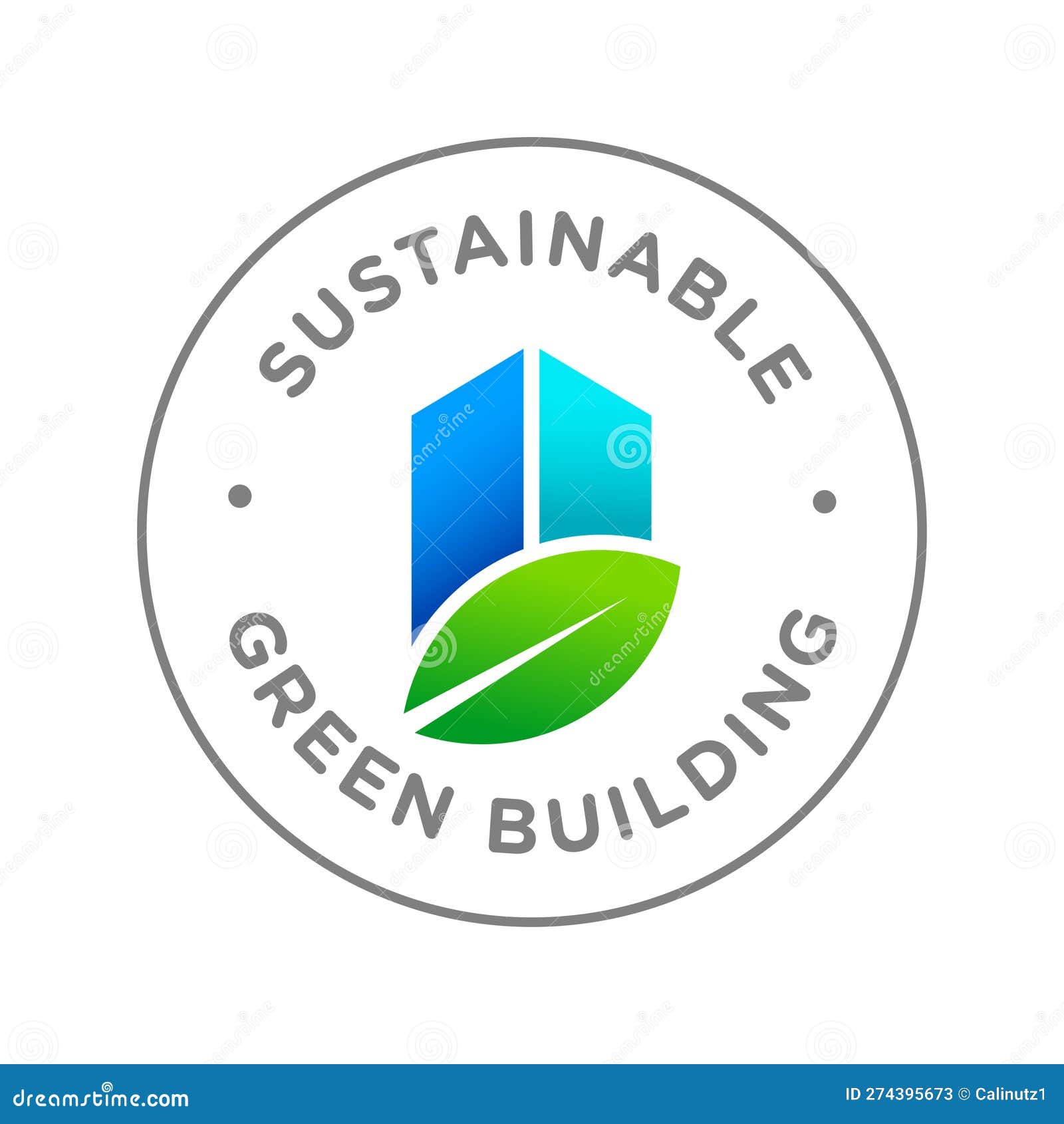Sustainable Green Building, Certified Vector Icon Badge Stock Vector ...