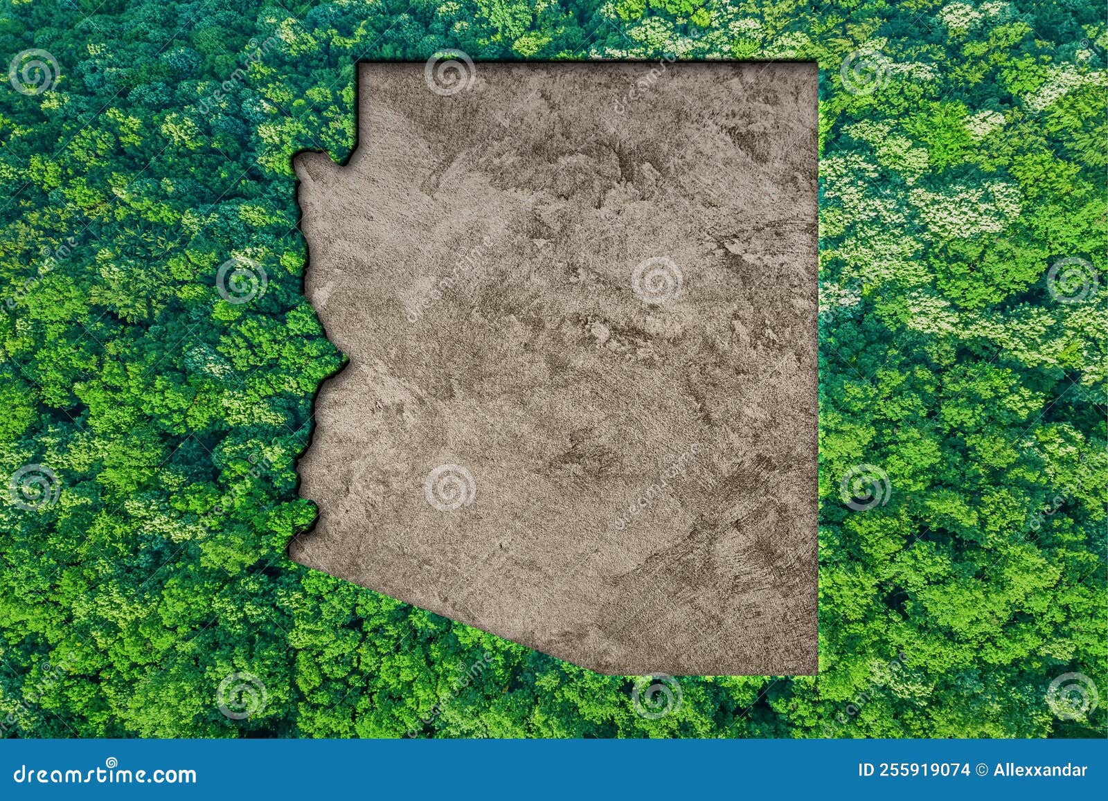 Sustainable Habitat Map of Arizona Stock Illustration - Illustration of ...