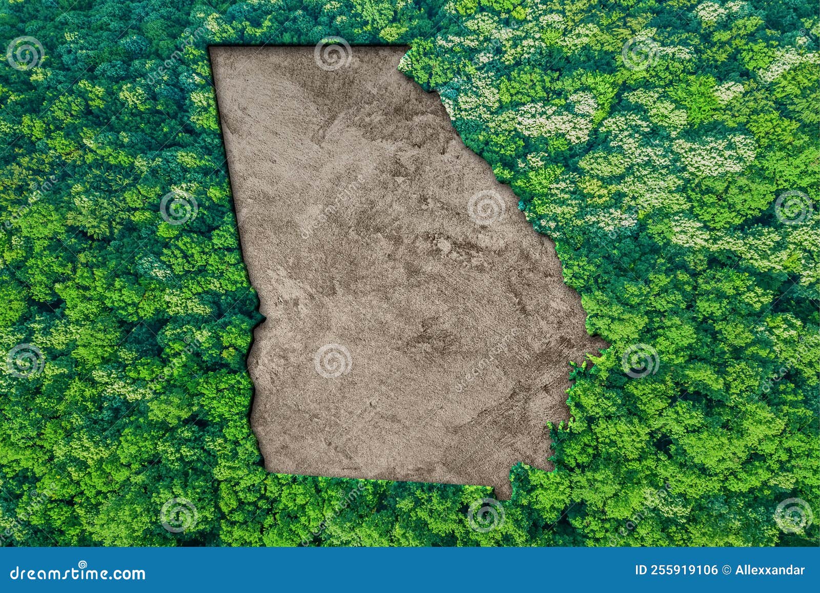 Sustainable Habitat Map of Georgia Stock Illustration - Illustration of ...