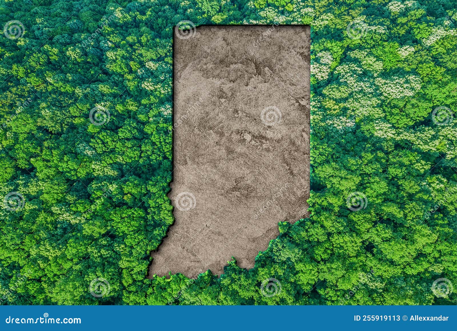 Sustainable Habitat Map of Indiana Stock Illustration - Illustration of ...