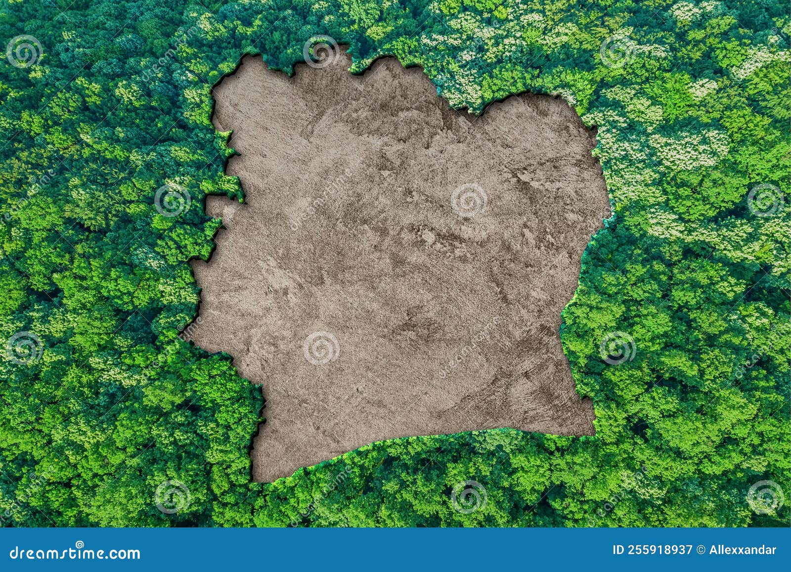 Sustainable Habitat Map of Ivory Coast Stock Illustration ...