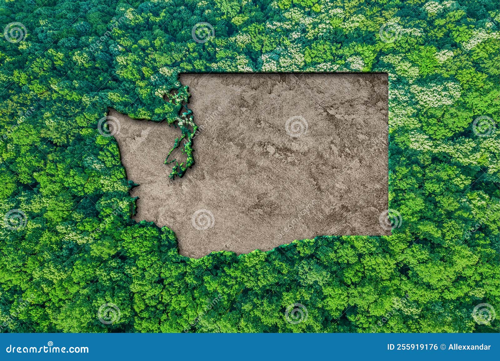 Sustainable Habitat Map of Washington Stock Photo - Image of clean ...