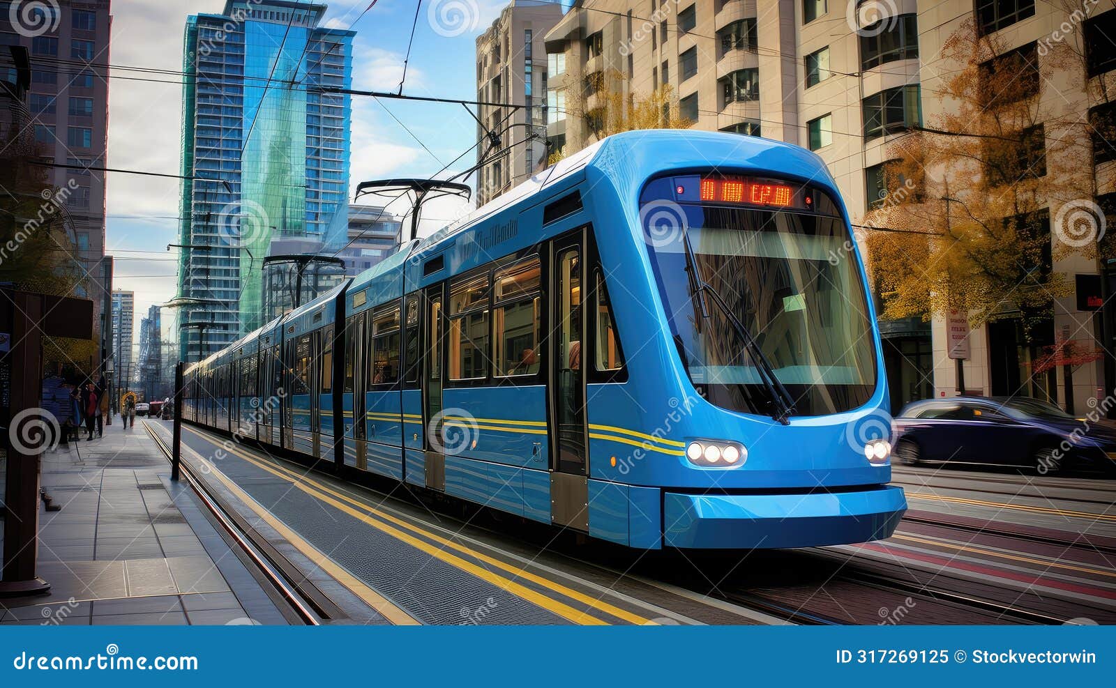 Sustainable Light Rail Seattle Stock Illustration - Illustration of ...