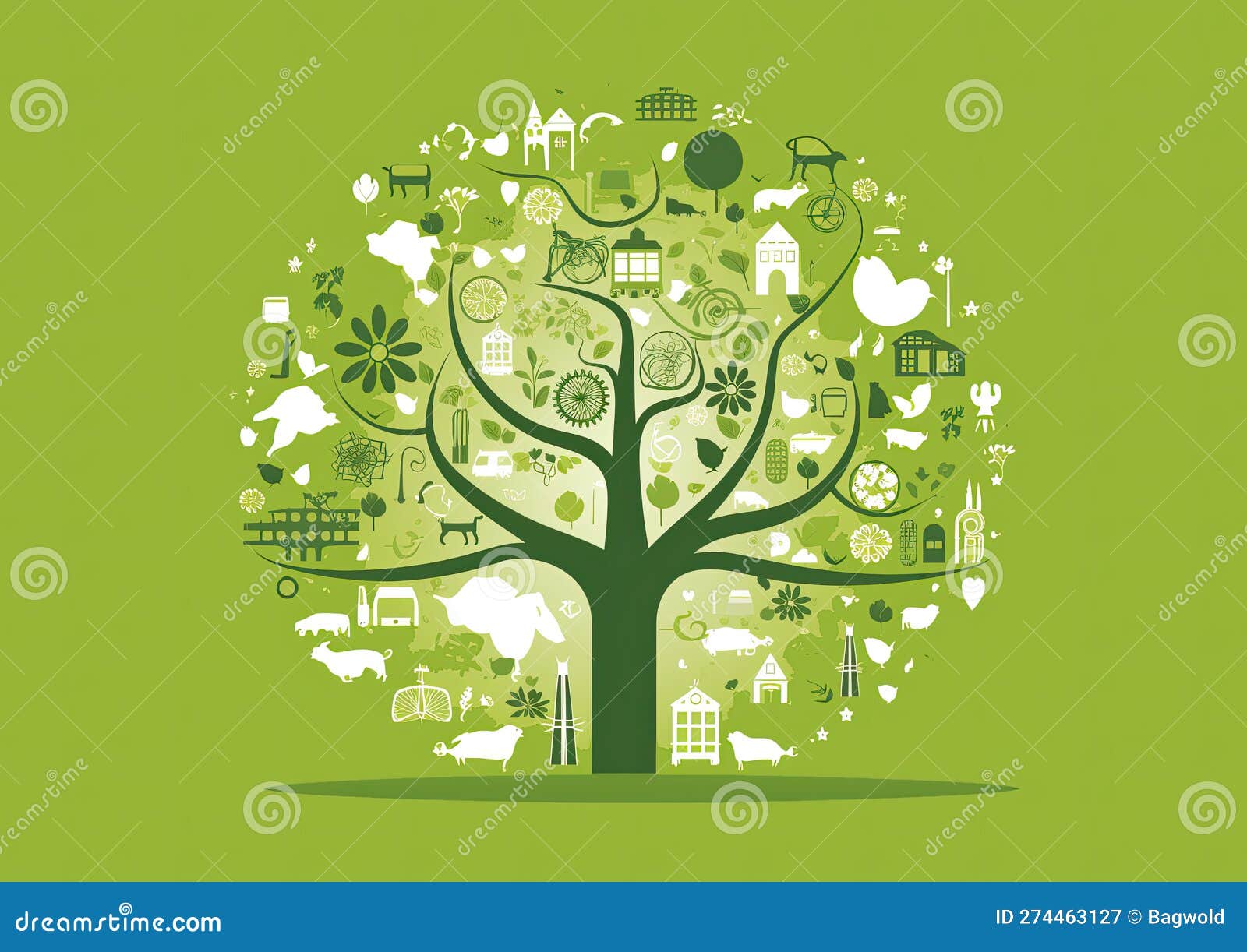 Sustainable Living Concept Generative AI Illustration Stock ...