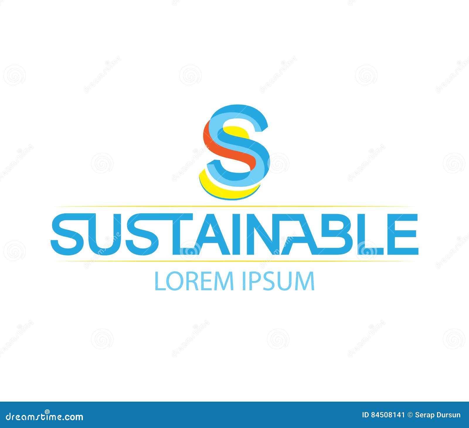 Sustainable Logo Design stock vector. Illustration of colorful - 84508141