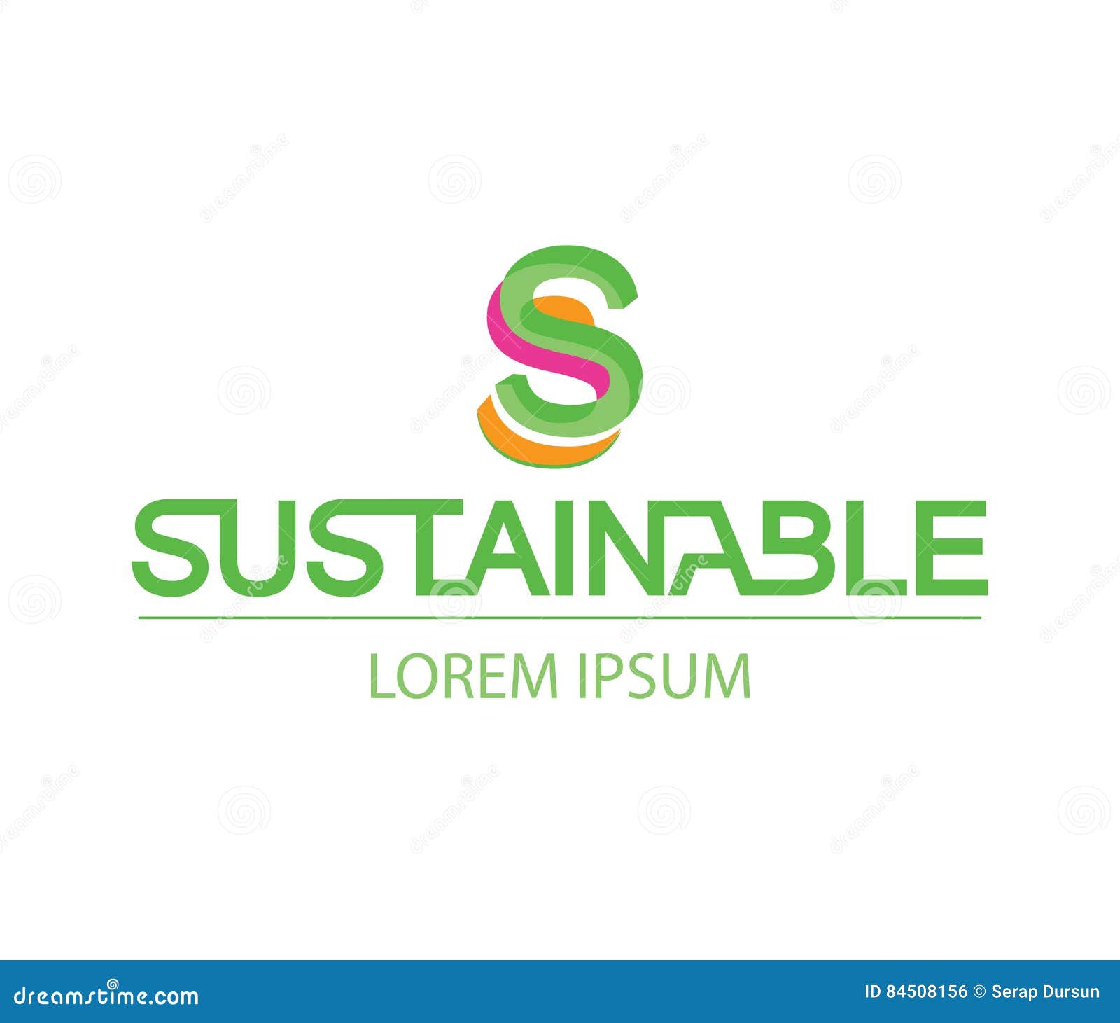 Sustainable Logo Design stock vector. Illustration of emblem - 84508156