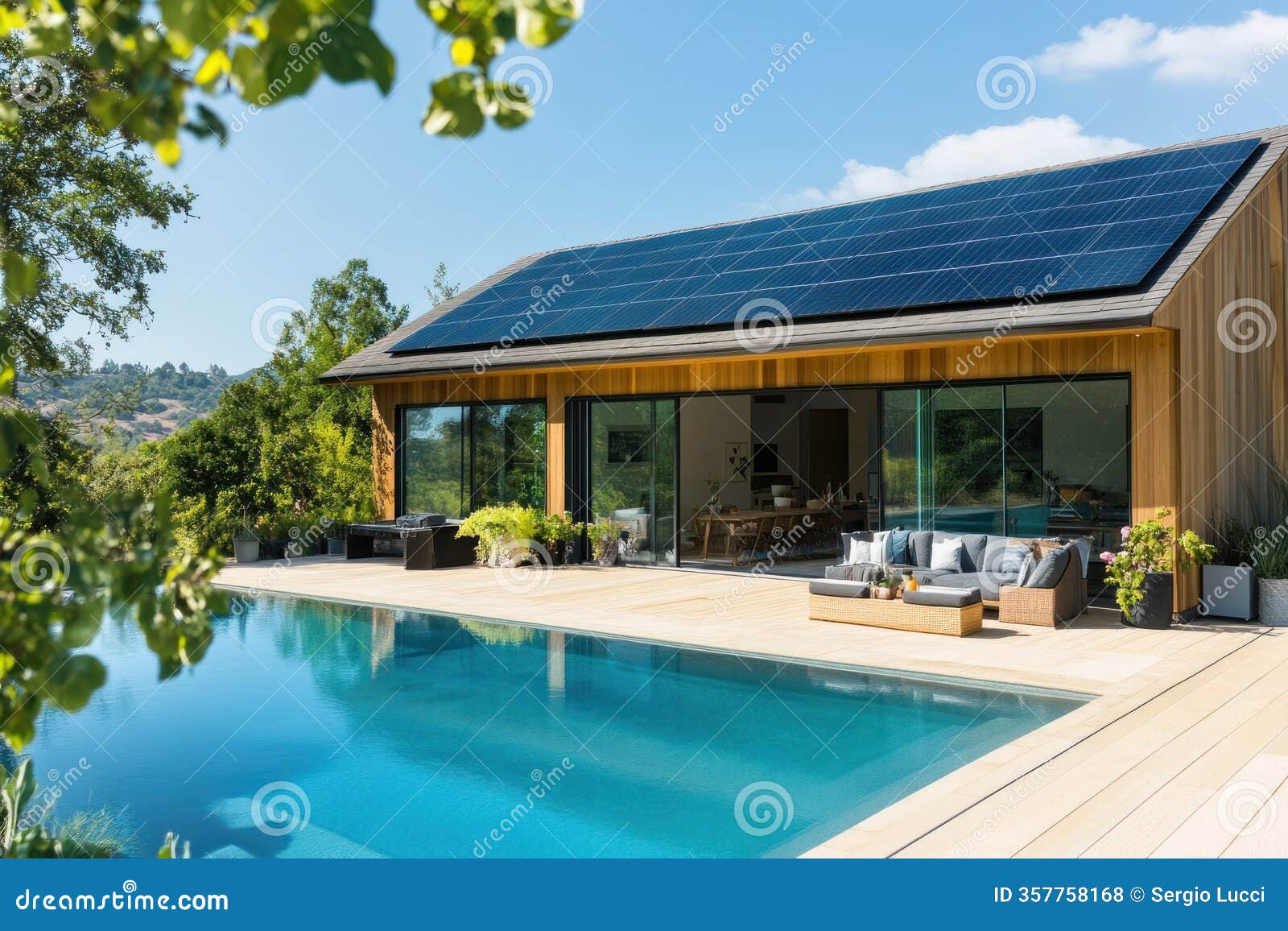 Sustainable Modern Home with Solar Panels, Infinity Pool, and Mountain ...