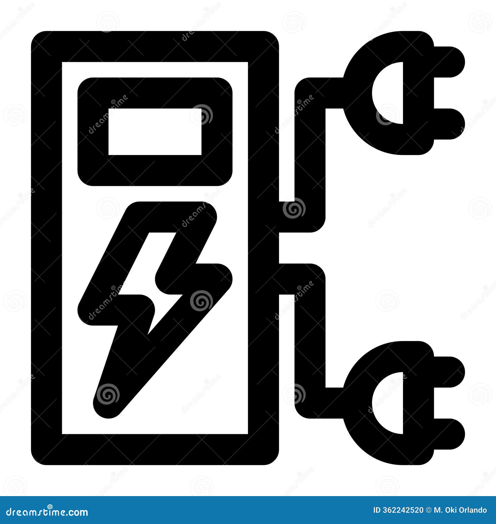 Station Charging Battery Icon Color Outline Vector | CartoonDealer.com ...