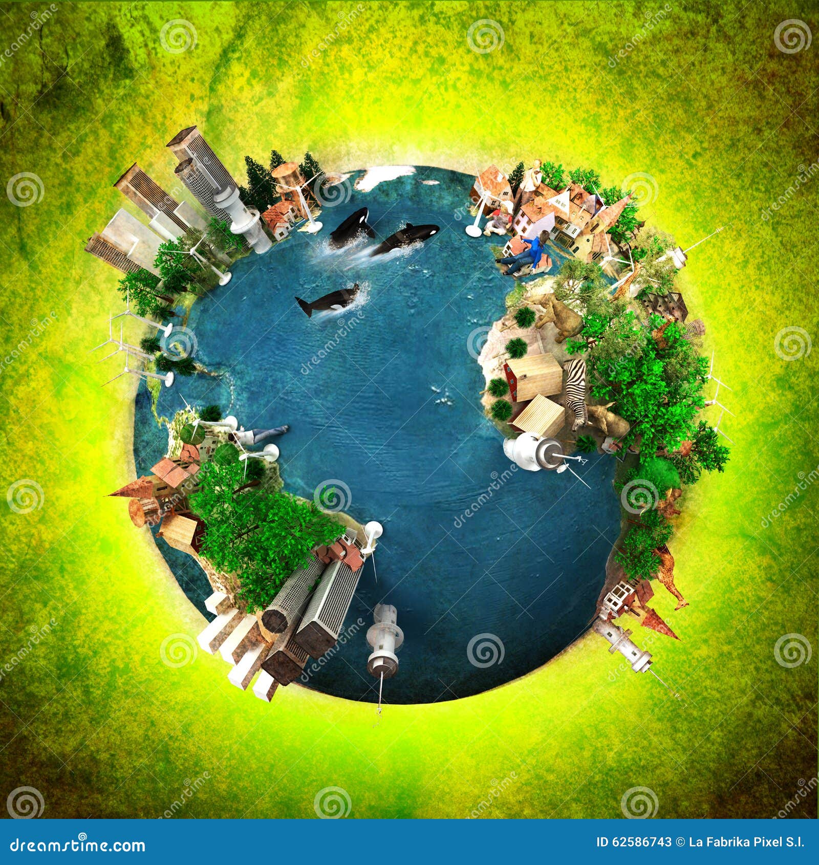 Sustainable Planet stock illustration. Illustration of countries - 62586743