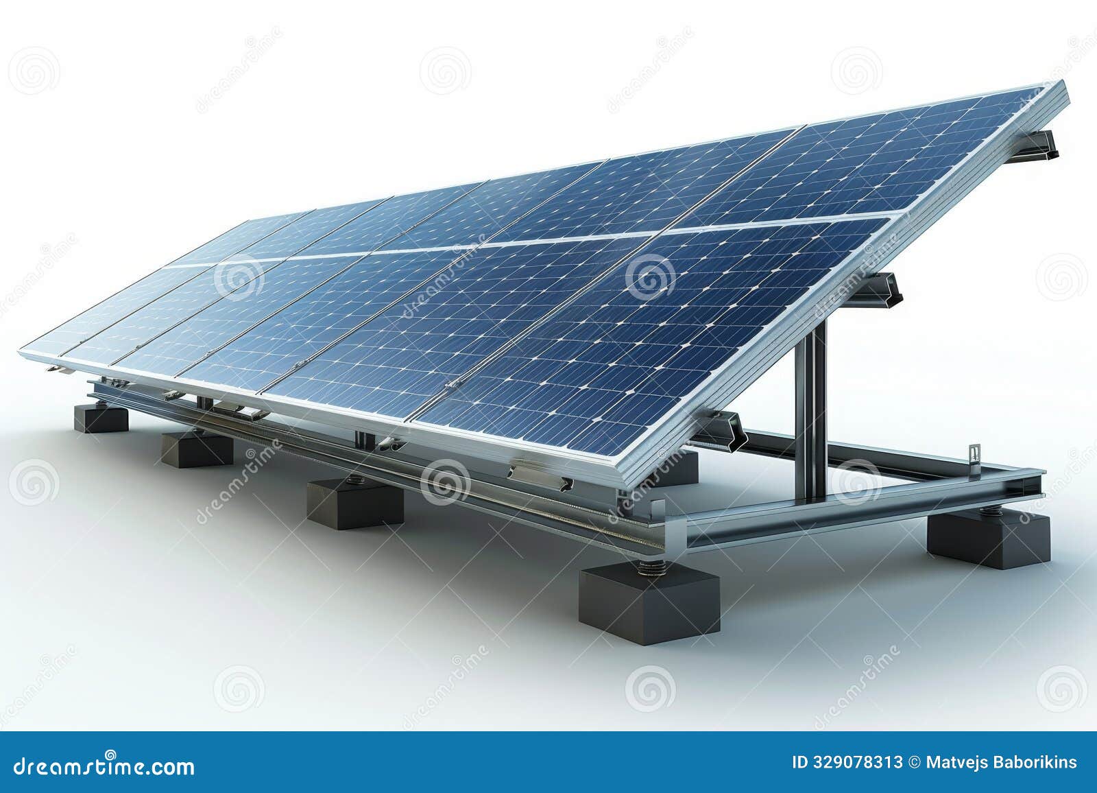 Sustainable Solar Panel Array on Metal Racks for Green Energy ...