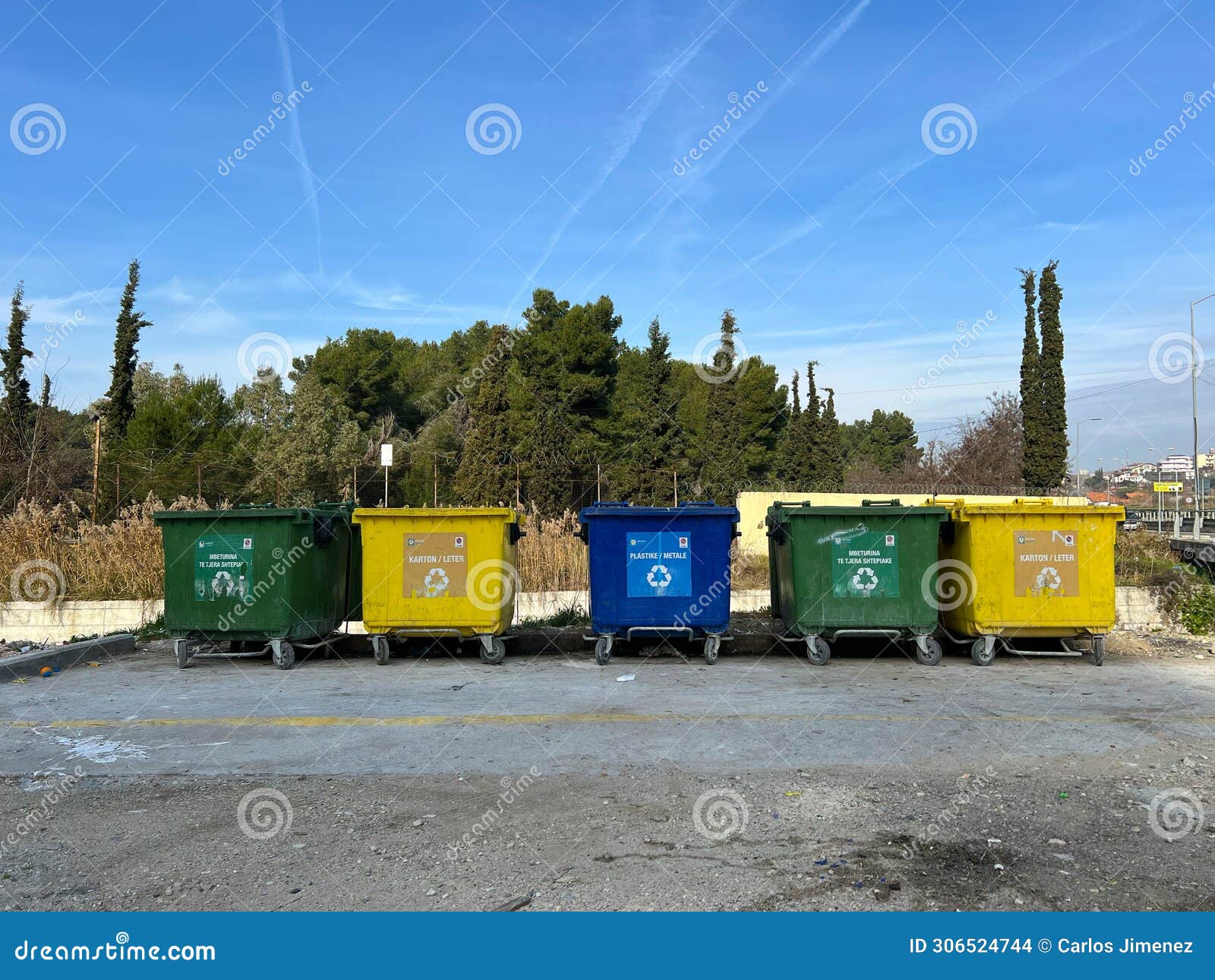 Sustainable Solutions: Garbage Recycling Containers Stock Photo - Image ...