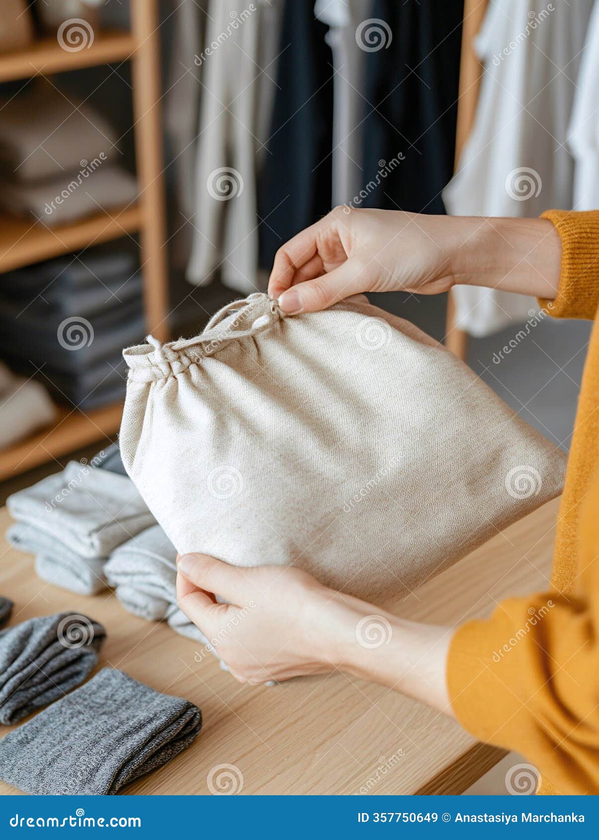 Sustainable Storage of Second-hand Fabrics Stock Image - Image of ...