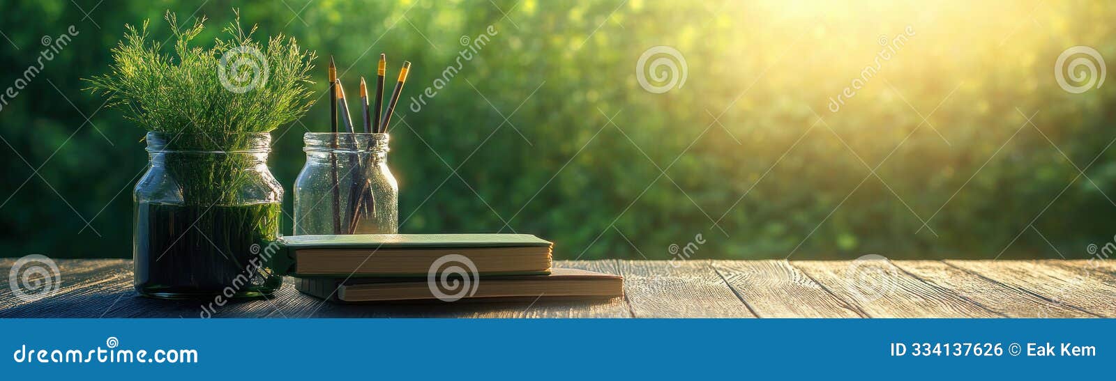 Sustainable Study Desk With Bright Greenery And Renewable Materials Eco ...