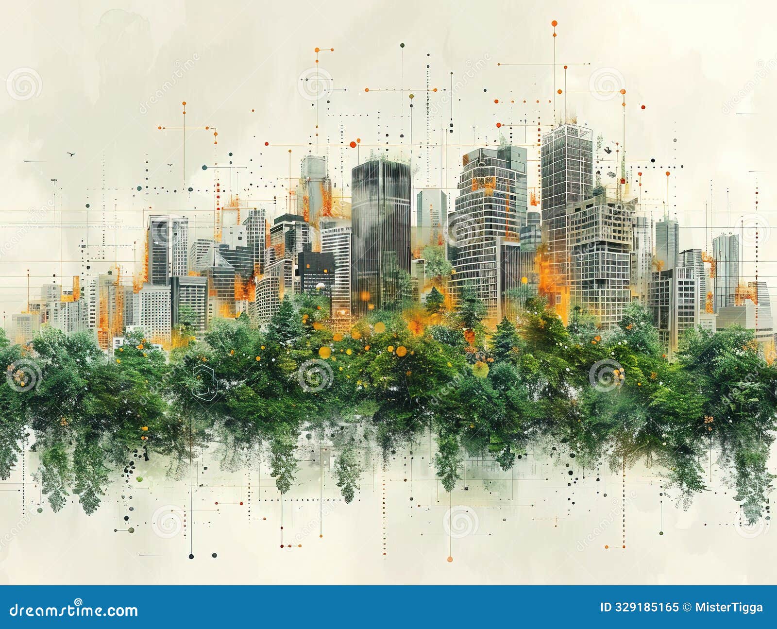Sustainable Tech Conception. Modern City and Environmental Technology ...