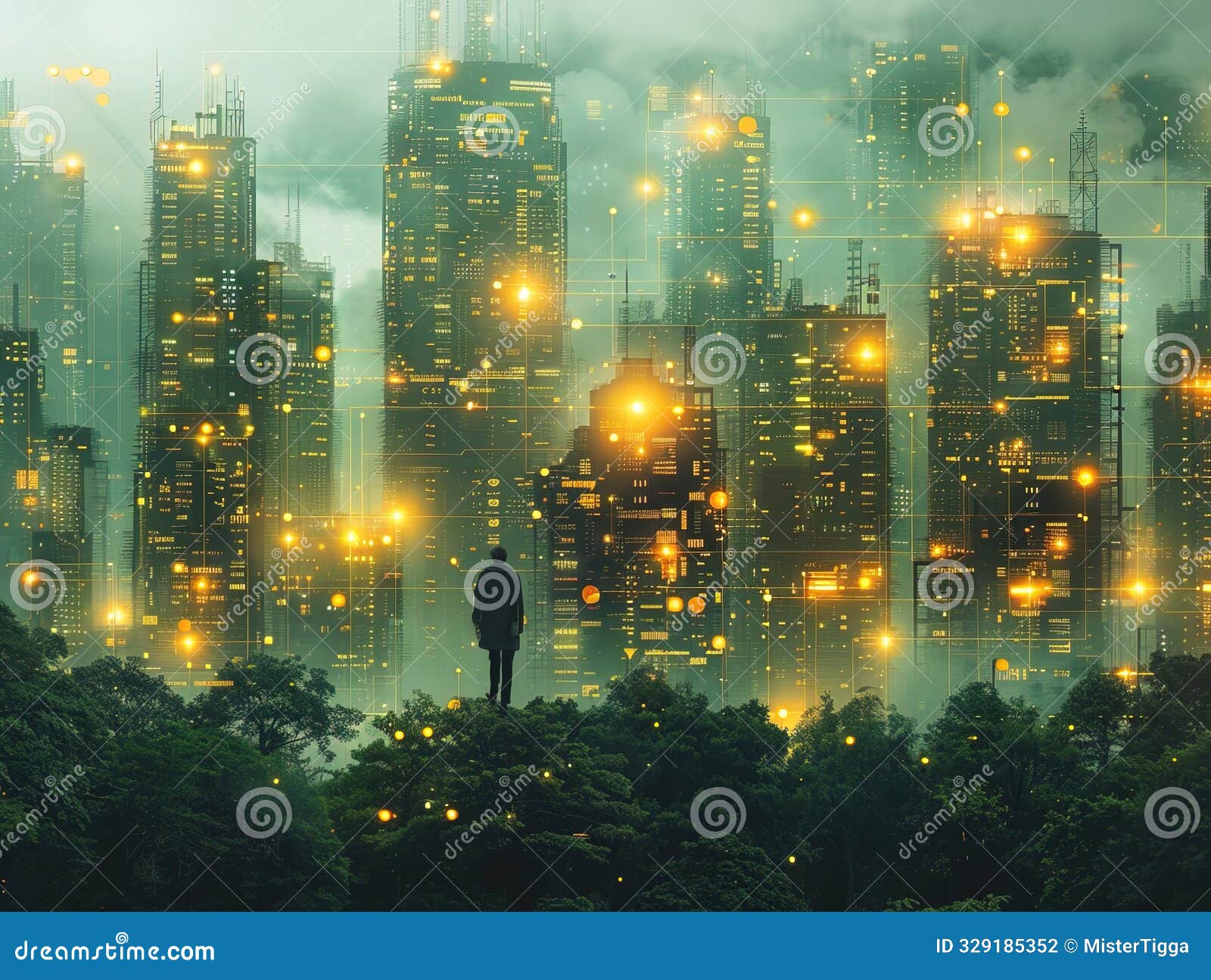 Sustainable Tech Conception. Modern City and Environmental Technology ...