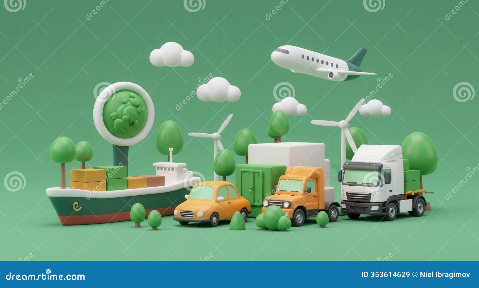 Sustainable Transport and Logistics Concept with Eco-friendly Elements ...