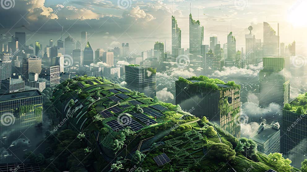 A Sustainable Urban Solution Showcasing a Futuristic City with Green ... A Sustainable Urban Solution Showcasing a Futuristic City with Green ...