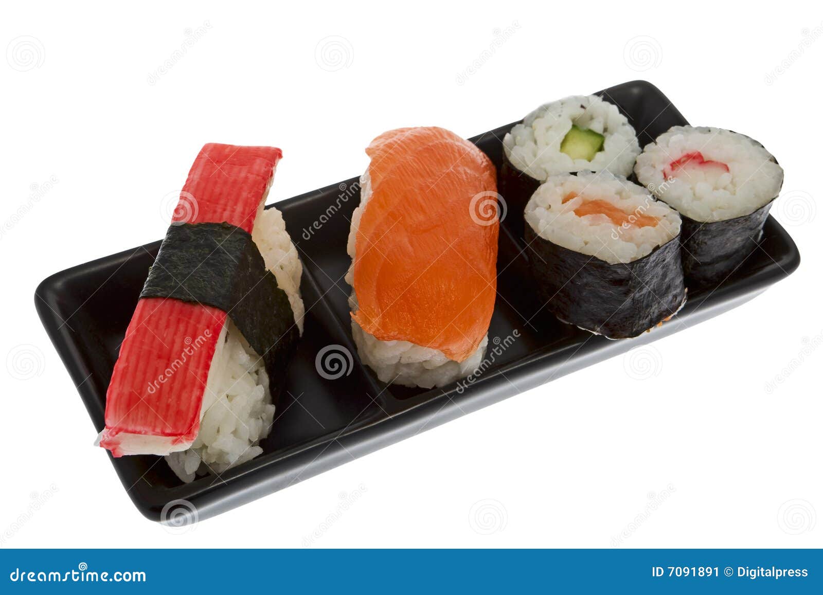 Suszi obraz stock. Obraz złożonej z chrzan, ryż, smakosz - 7091891