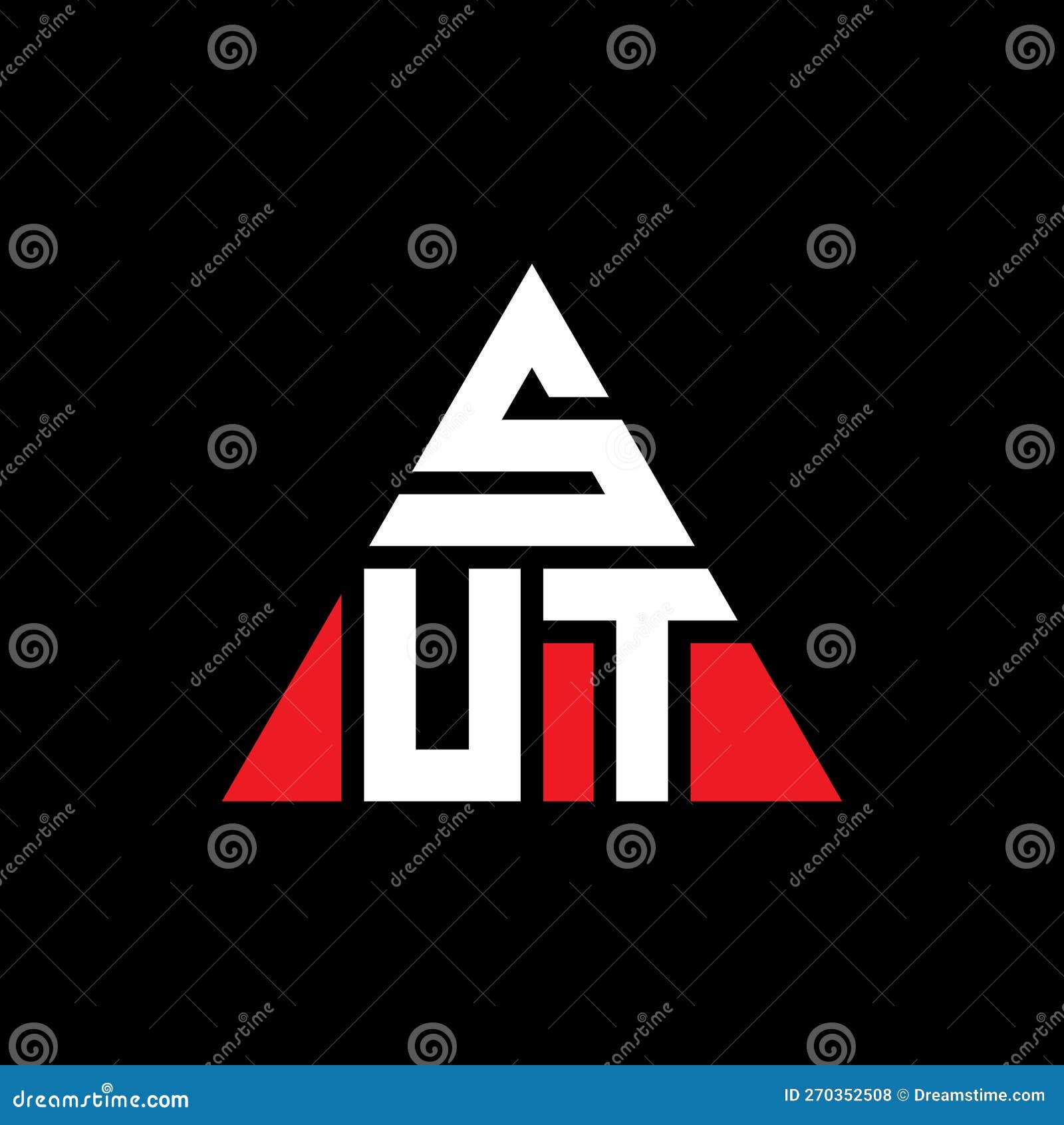 SUT Triangle Letter Logo Design with Triangle Shape. SUT Triangle Logo ...