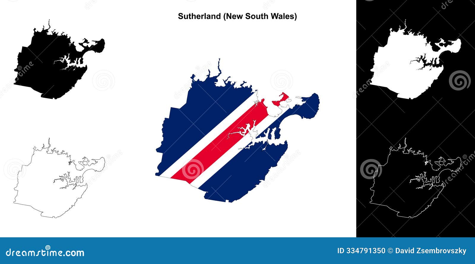 Sutherland outline map stock illustration. Illustration of silhouette ...