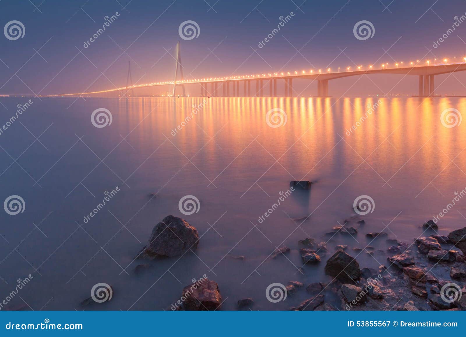 Sutong Bridge Night stock image. Image of industrial - 53855567