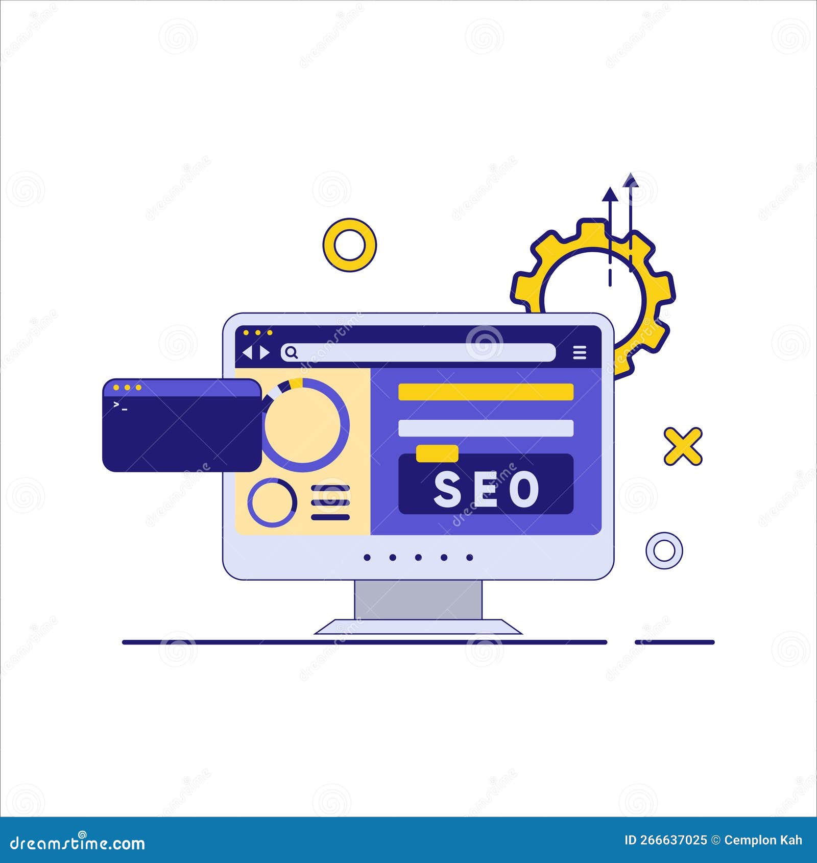 SEO Illustration 1 stock vector. Illustration of line - 266637025