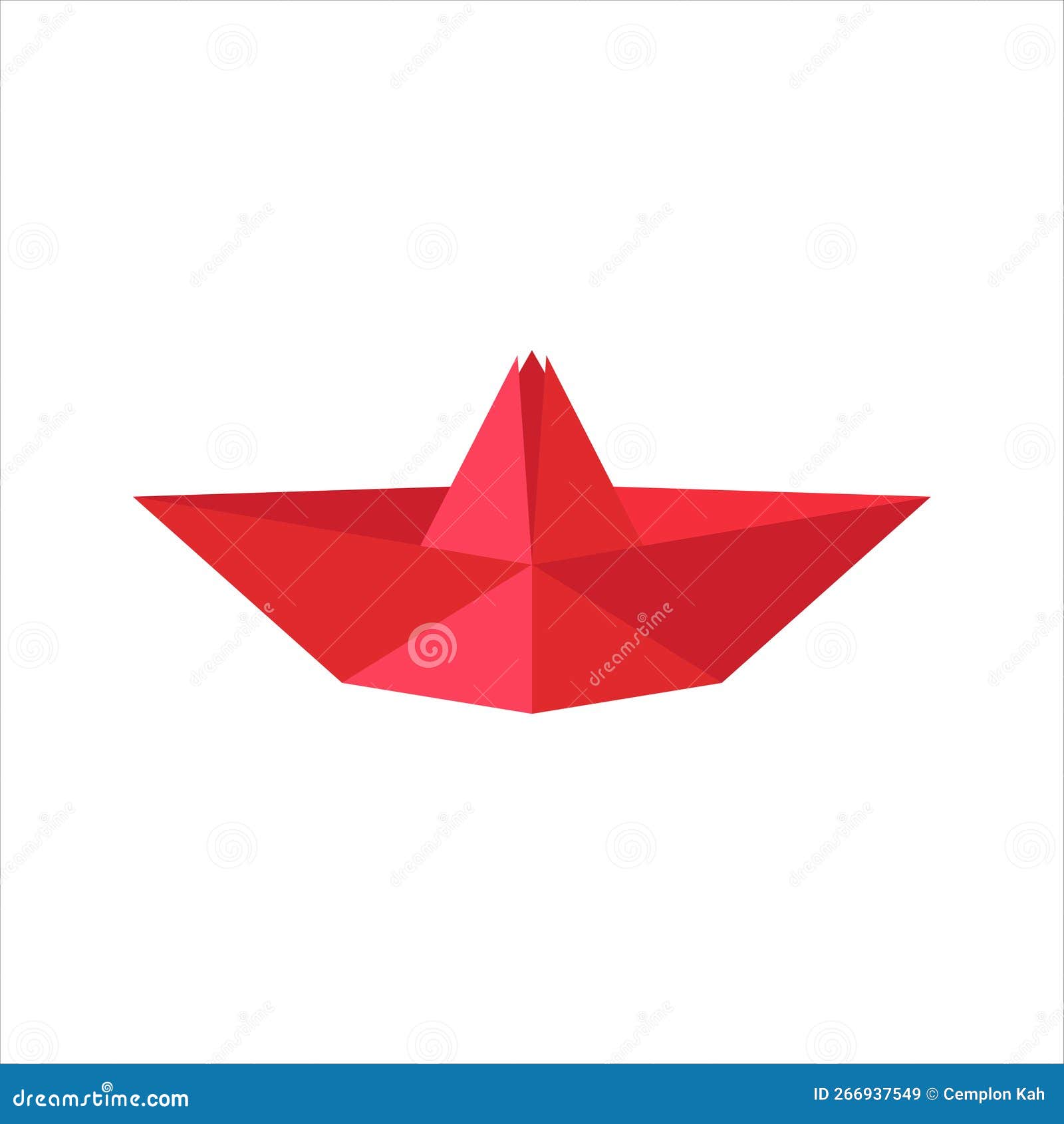Red Flat Origami Shape stock vector. Illustration of element - 266937549