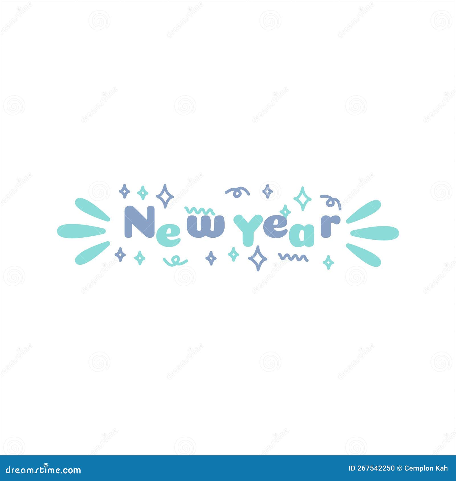 Flat Happy New Years Lettering Stock Vector - Illustration of drawing ...