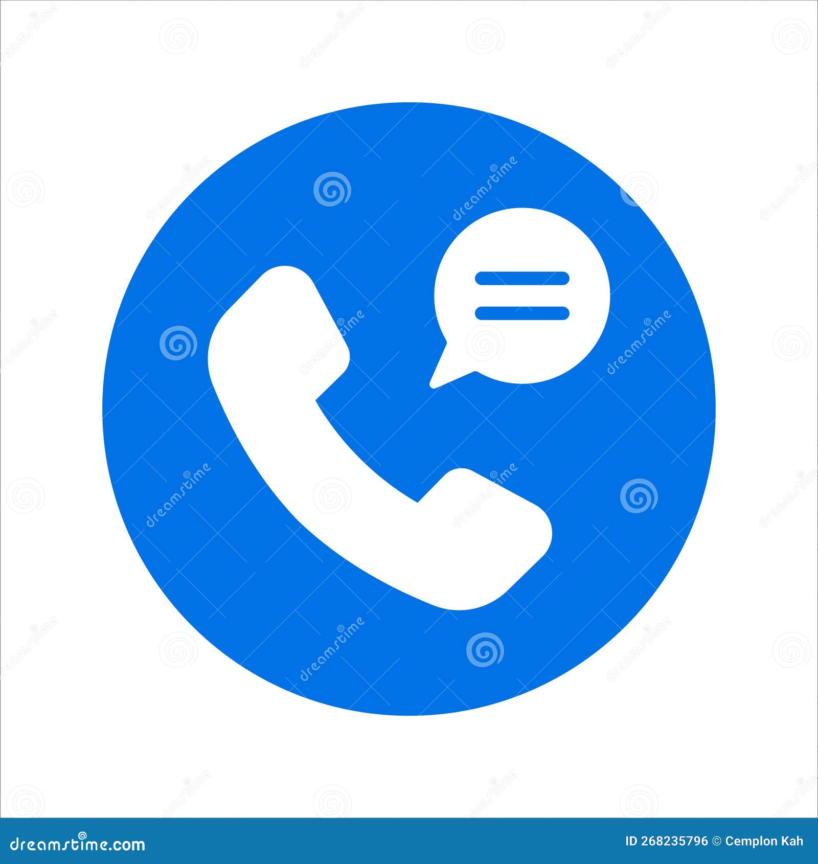 Blue Flat Contact Icon stock vector. Illustration of number - 268235796