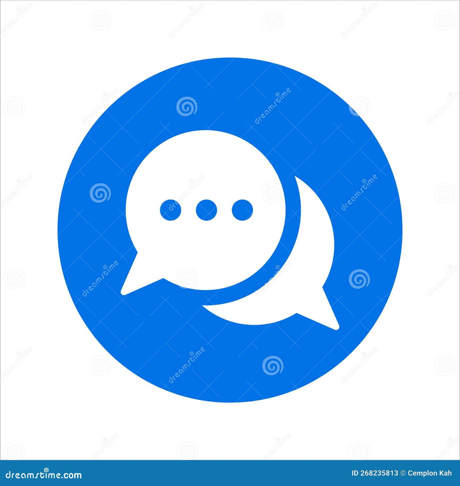 Blue Flat Contact Icon stock vector. Illustration of contact - 268235813