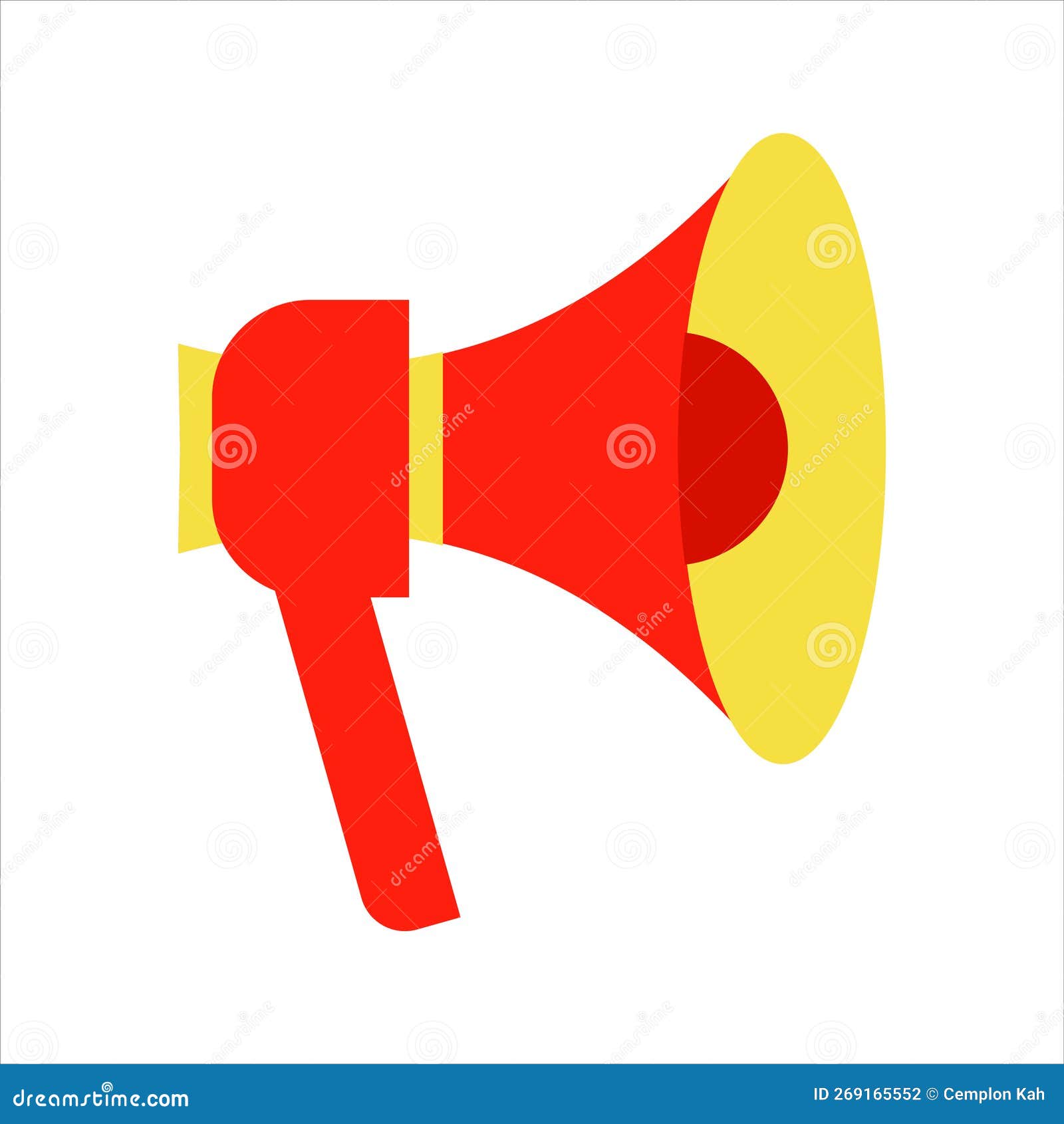 Flat Megaphone stock vector. Illustration of label, text - 269165552