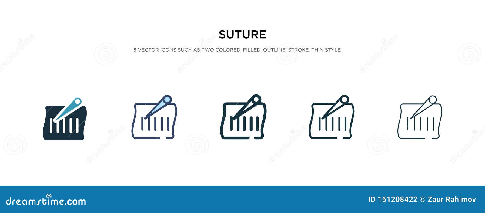 Suture Icon in Different Style Vector Illustration. Two Colored and ...