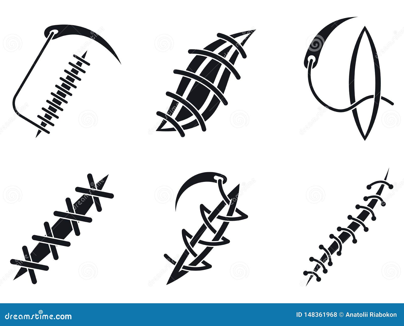 Suture Icons Set, Simple Style Stock Vector - Illustration of medic ... Suture Icons Set, Simple Style Stock Vector - Illustration of medic ...