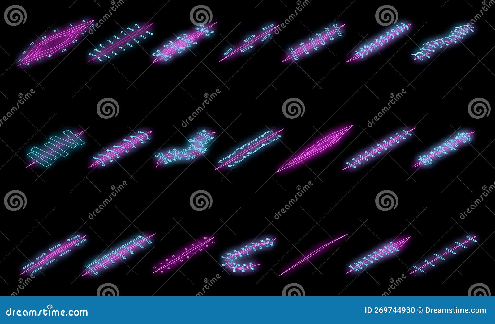 Suture Icons Set Vector Neon Stock Vector - Illustration of design ... Suture Icons Set Vector Neon Stock Vector - Illustration of design ...