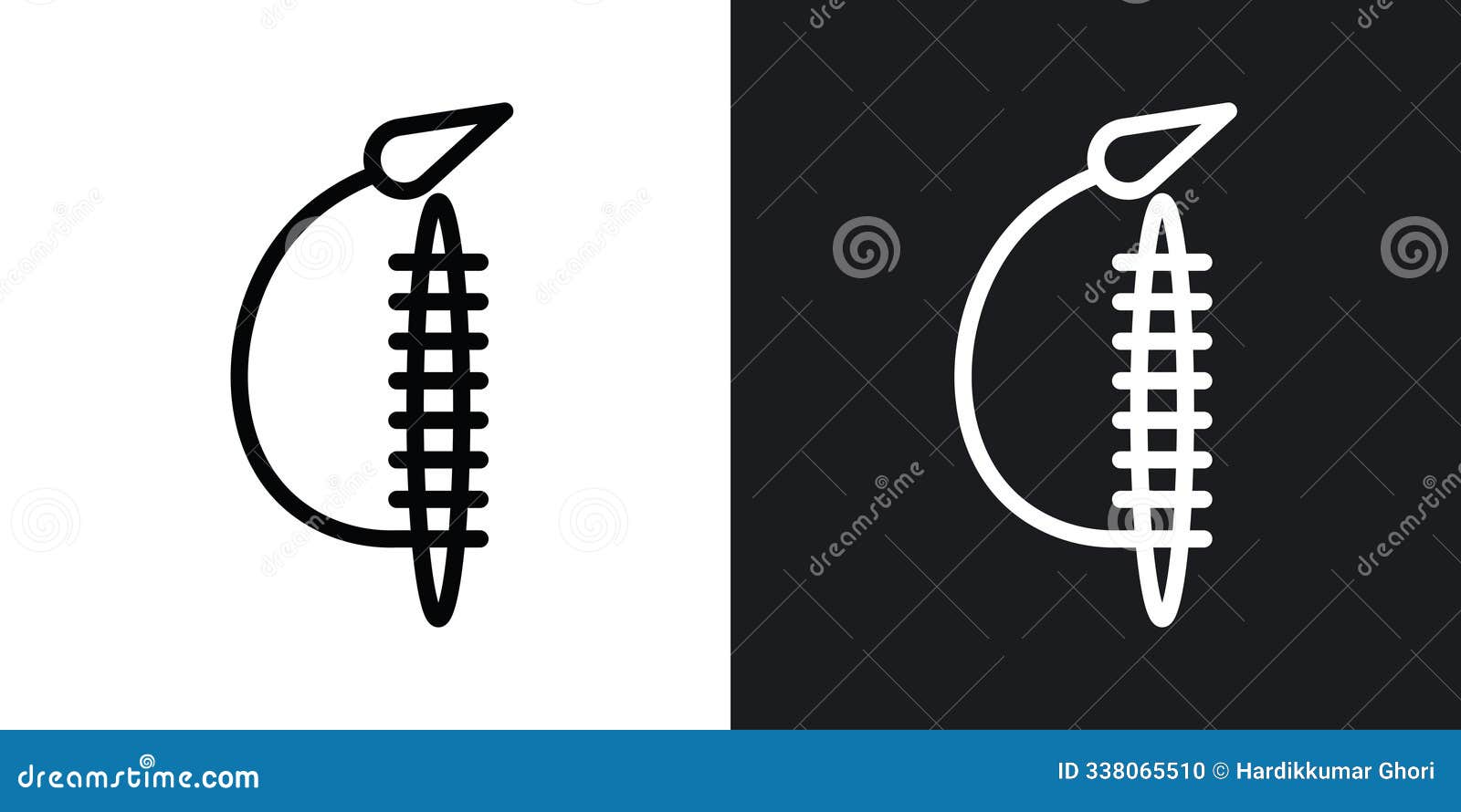 Suture Vector Icon In 6 Different Modern Styles. Black, Two Colored ...