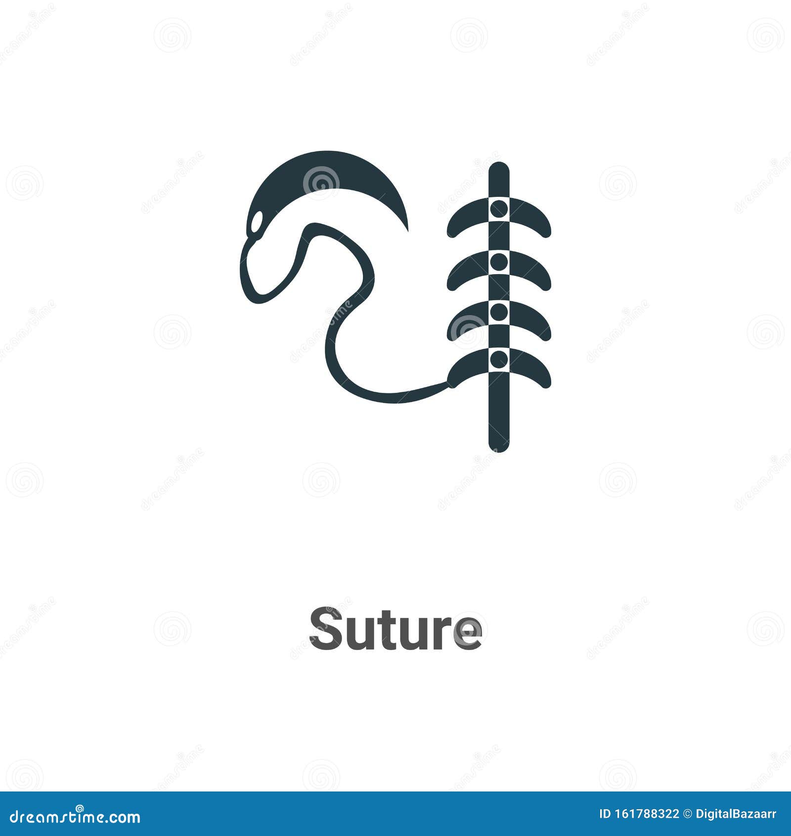 Suture Vector Icon on White Background. Flat Vector Suture Icon Symbol ...