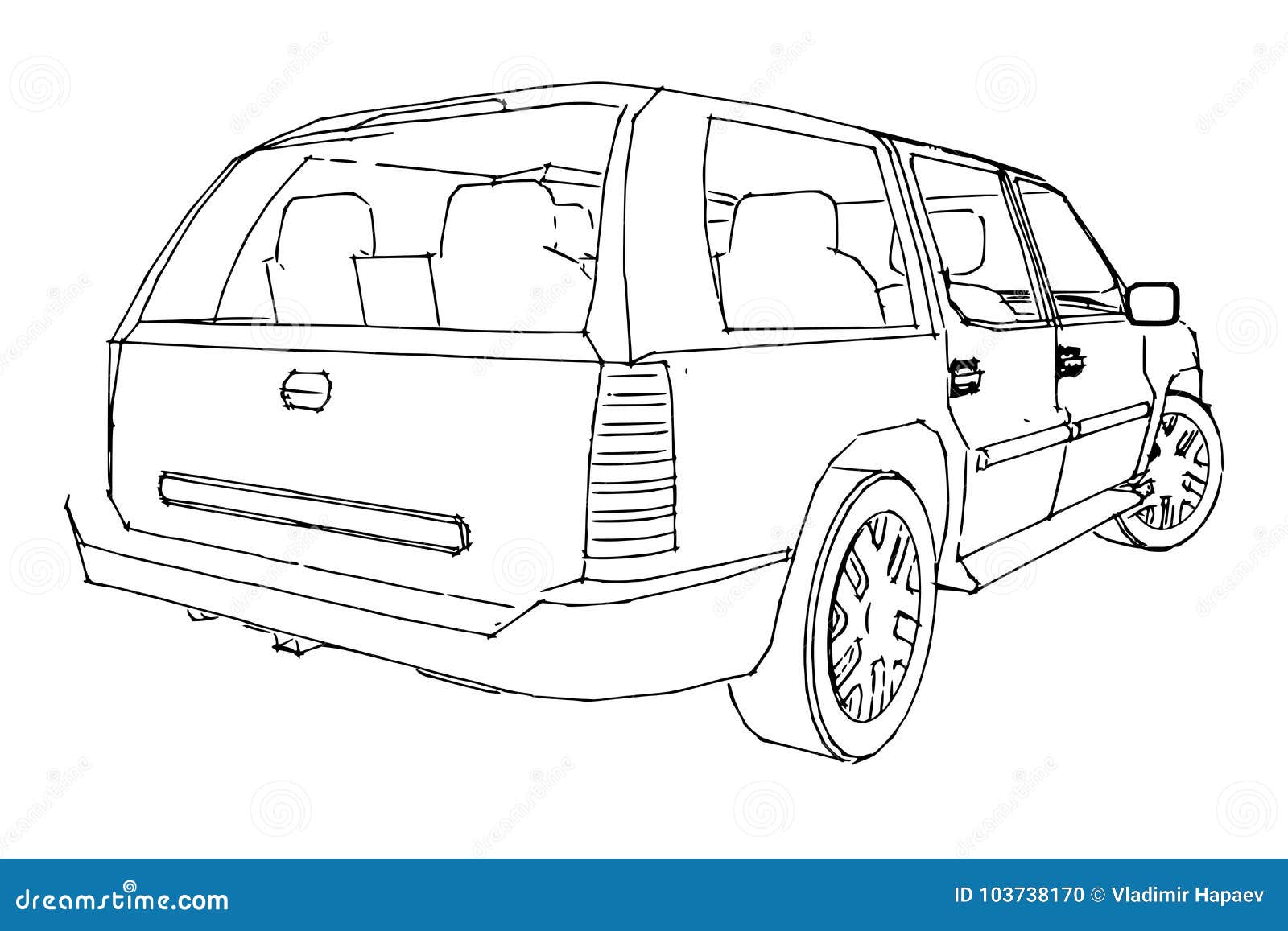 Suv Ar Outline Drawing of a Hand. Stock Illustration - Illustration of ...