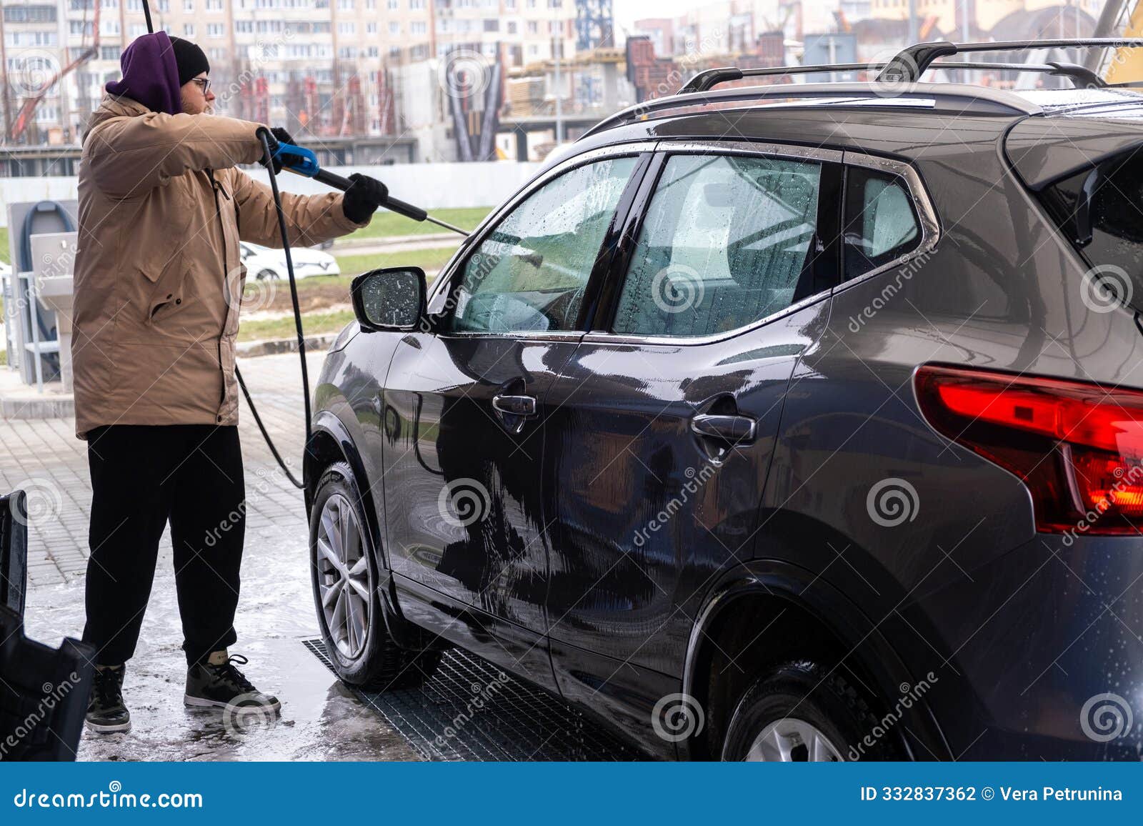 SUV Being Washed at Car Wash Stock Photo - Image of vehicles, machine ...