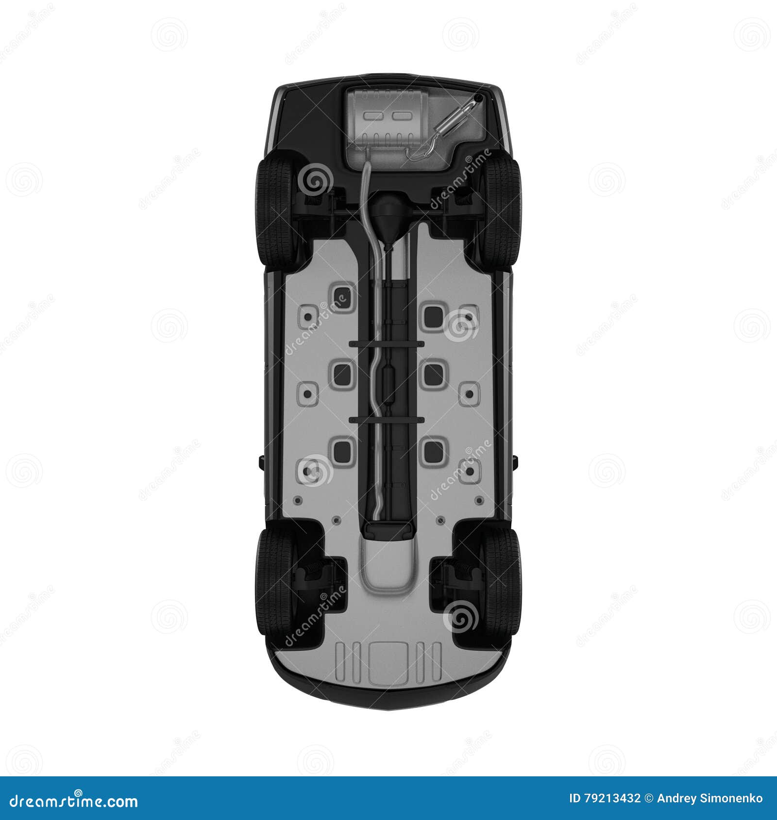 SUV Bottom on White. 3D Illustration Stock Illustration - Illustration ...